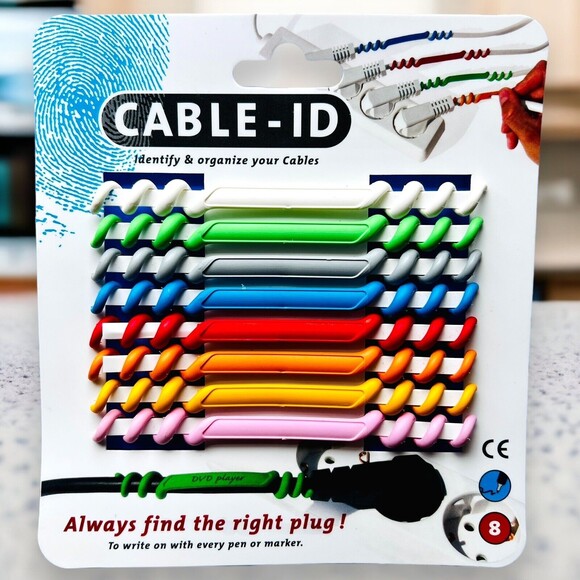 Cleverline | Other | Cableid Identify Cords Set 8 Write On Color Coded ...